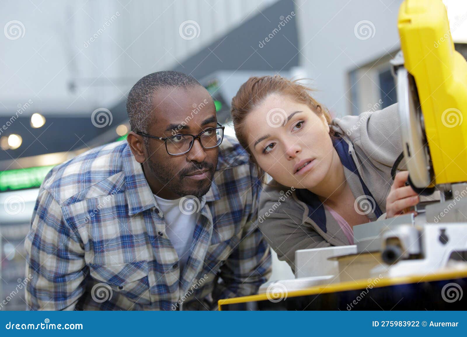 Technicians Checking Tool in Factory Stock Photo - Image of supervisors ...