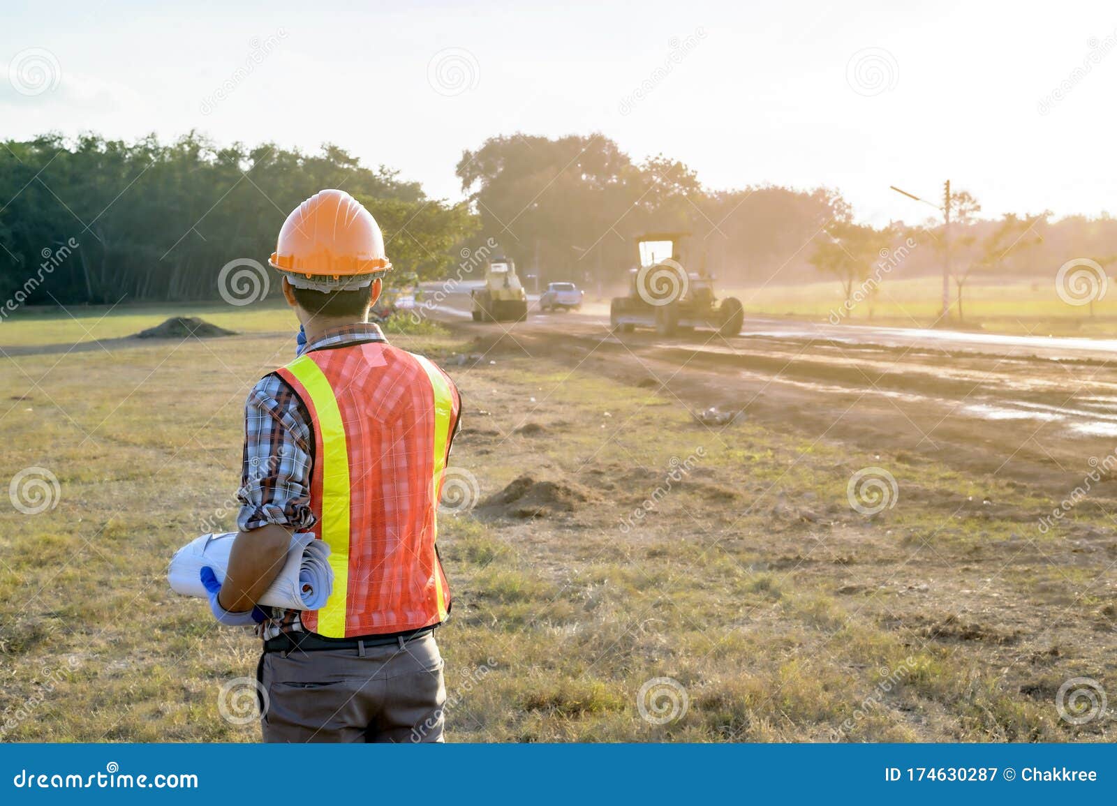 Technicians, Engineers, Watch the Road Construction Team. Unfinished ...