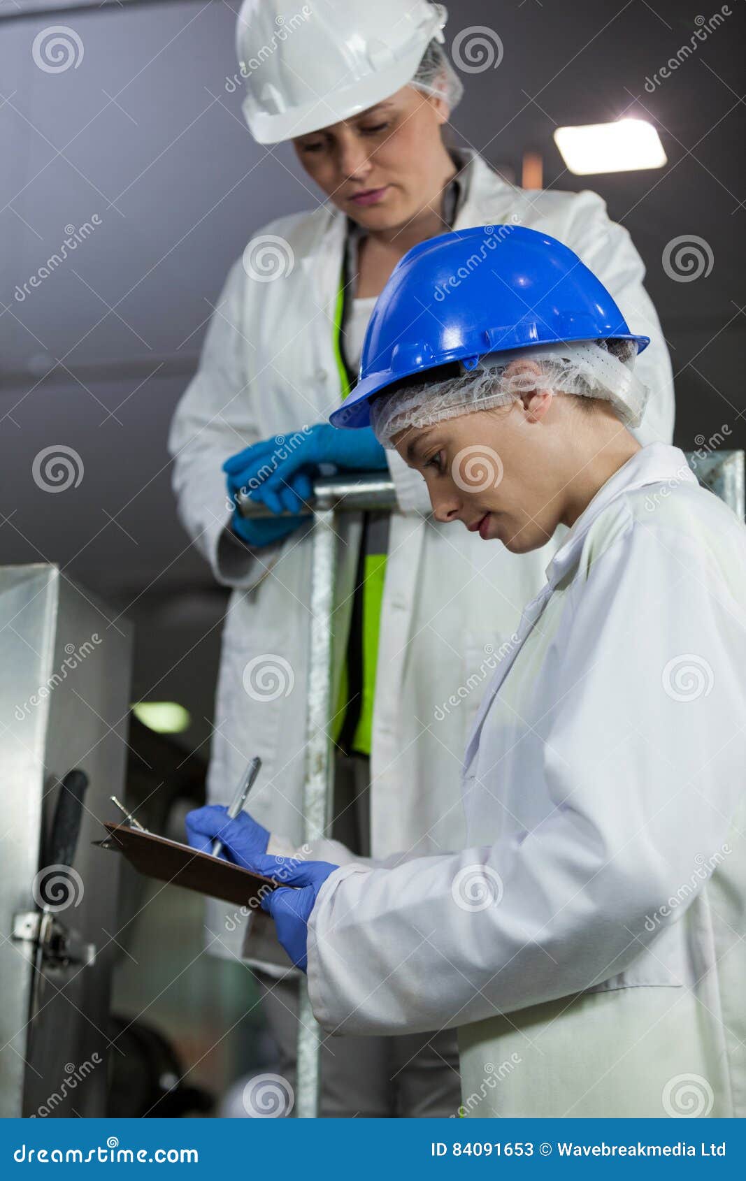 Technicians Examining Meat Processing Machine Stock Image - Image of ...