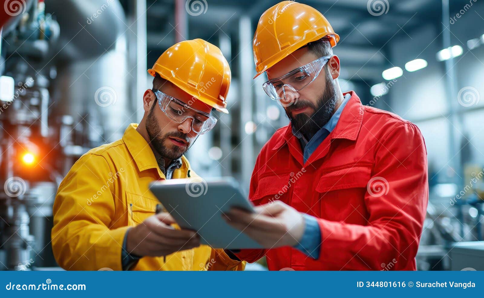 Technicians Inspect Biofuel Reactors in Modern Facility Stock ...