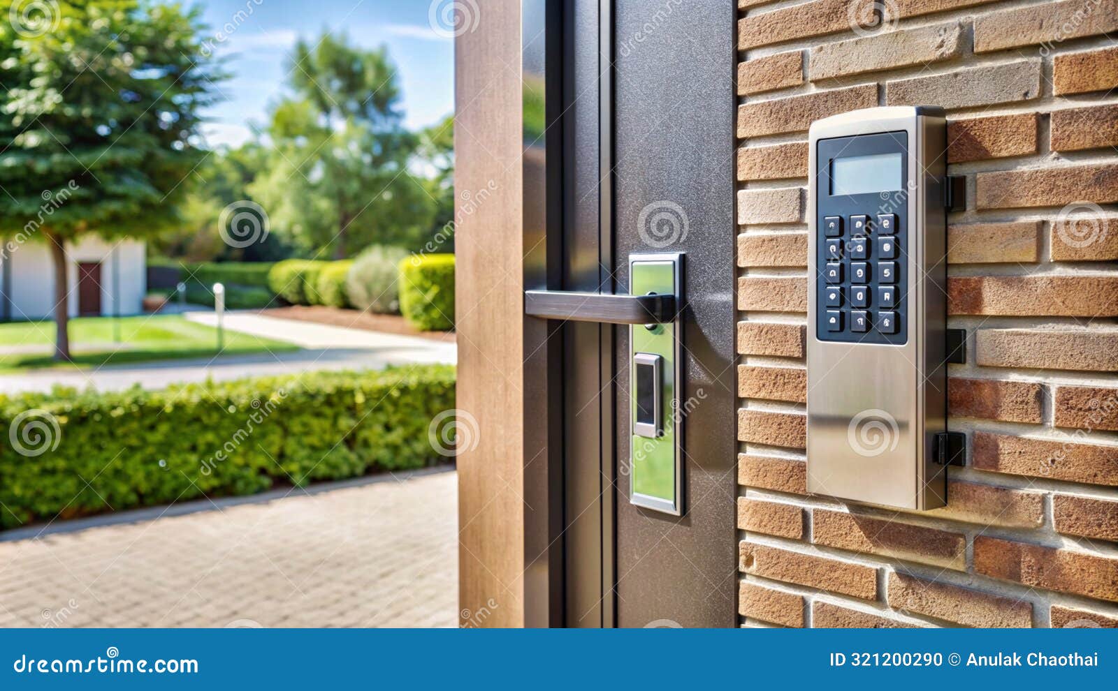 Technicians Installing a Secure Entry System at a Corporate Office ...