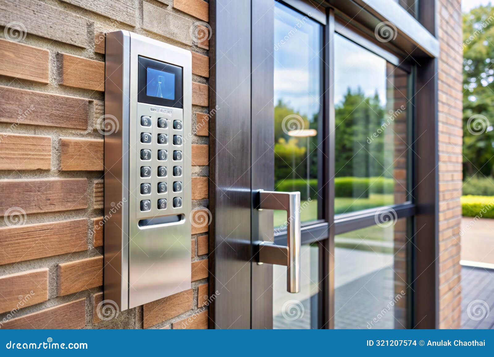 Technicians Installing a Secure Entry System at a Corporate Office ...