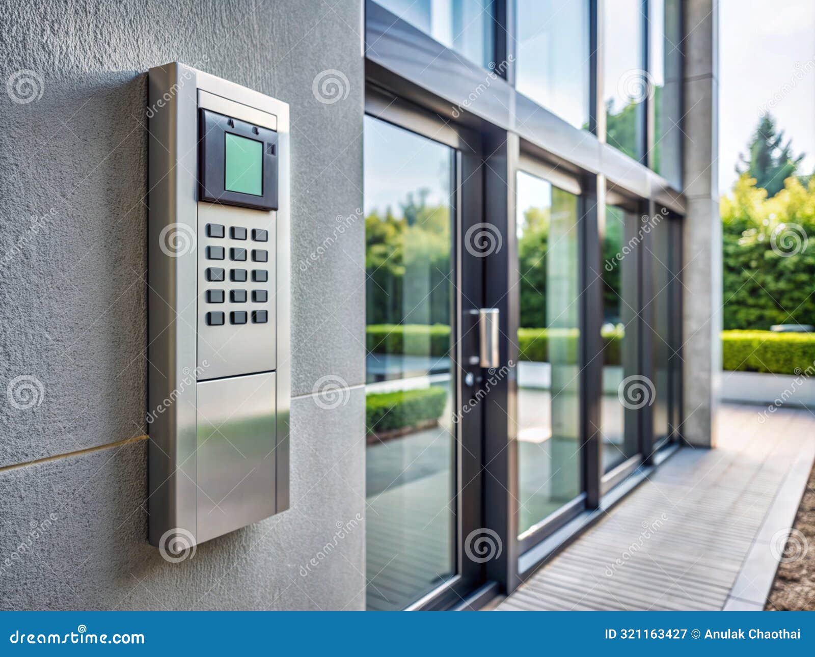 Technicians Installing a Secure Entry System at a Corporate Office ...