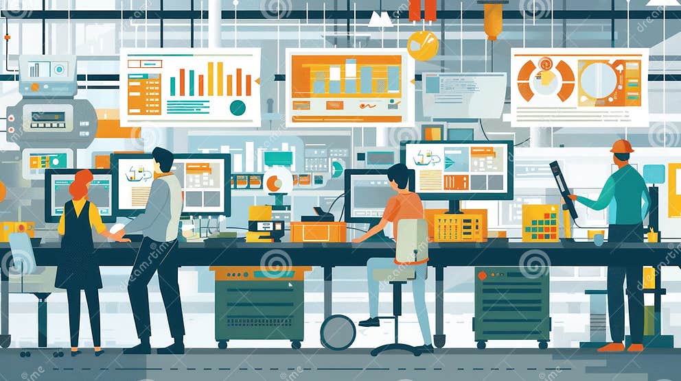 Technicians Operating High-tech Control Panels in a Scientific ...