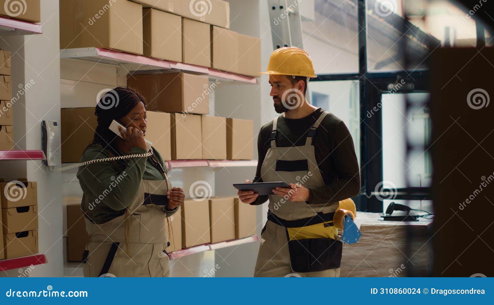 Technicians Preparing Warehouse Delivery Stock Photo - Image of labels ...
