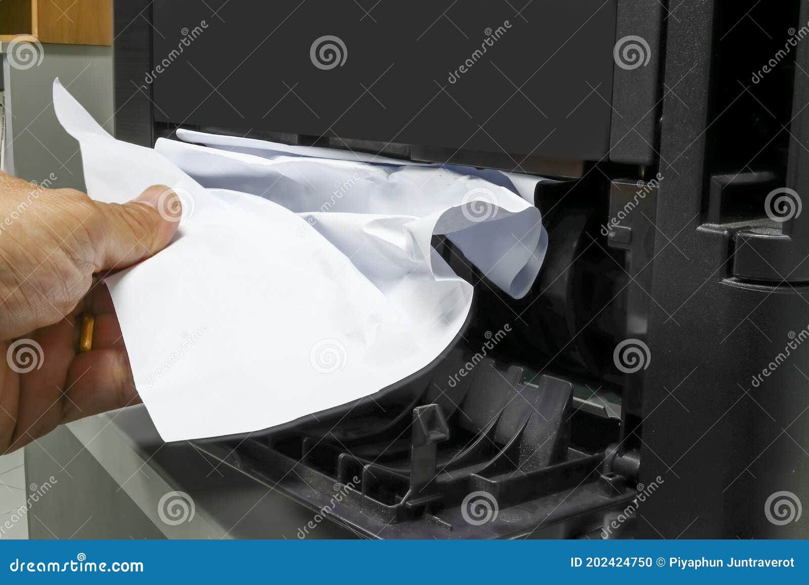 Technicians Removing Paper Stuck, Paper Jam Stock Photo - Image of dump ...