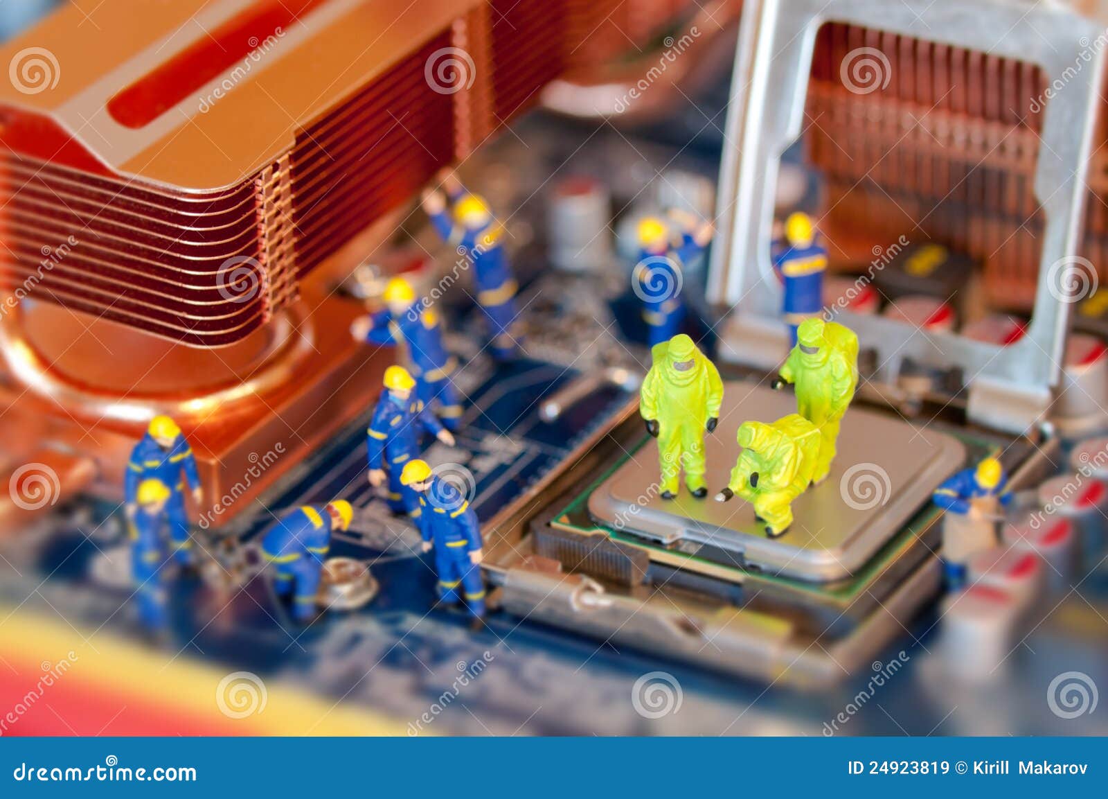 Technicians Repairing Computer Stock Image - Image of electronic ...