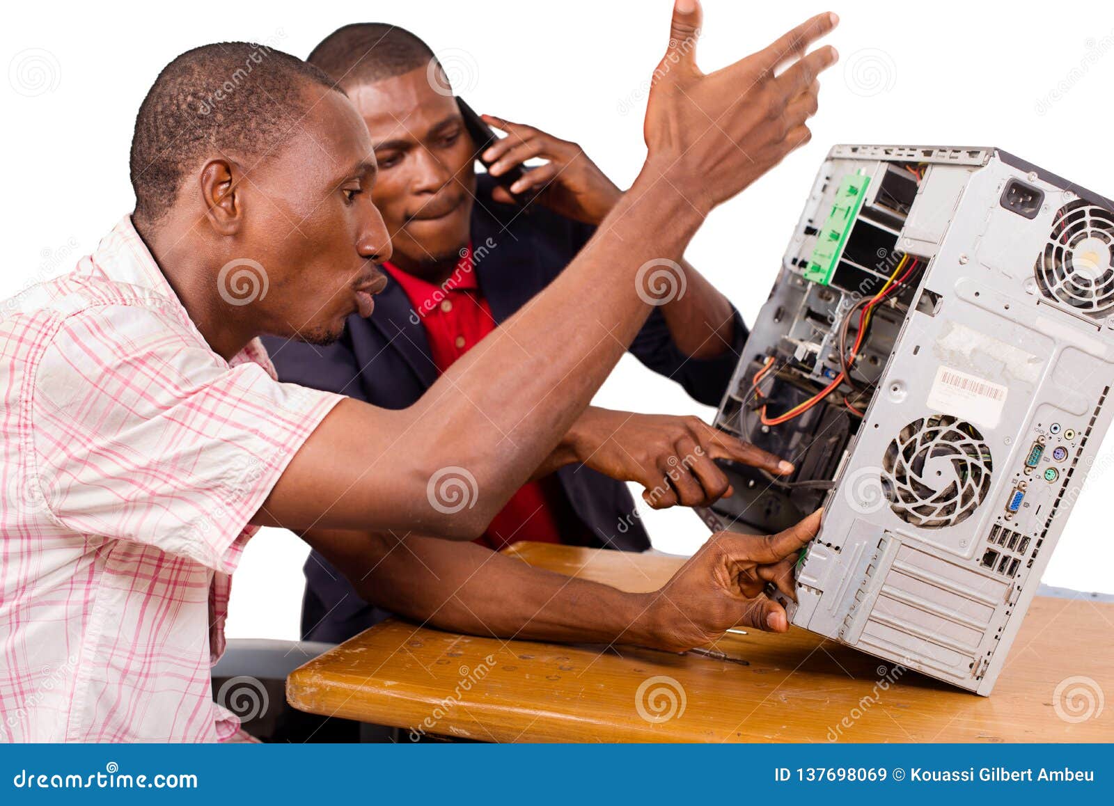 Technicians Repairing a Computer Stock Image - Image of repair ...