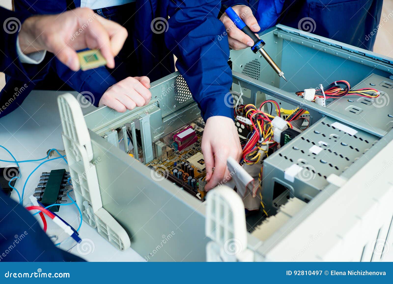 Technicians Repairing Computers Stock Image - Image of electronics ...