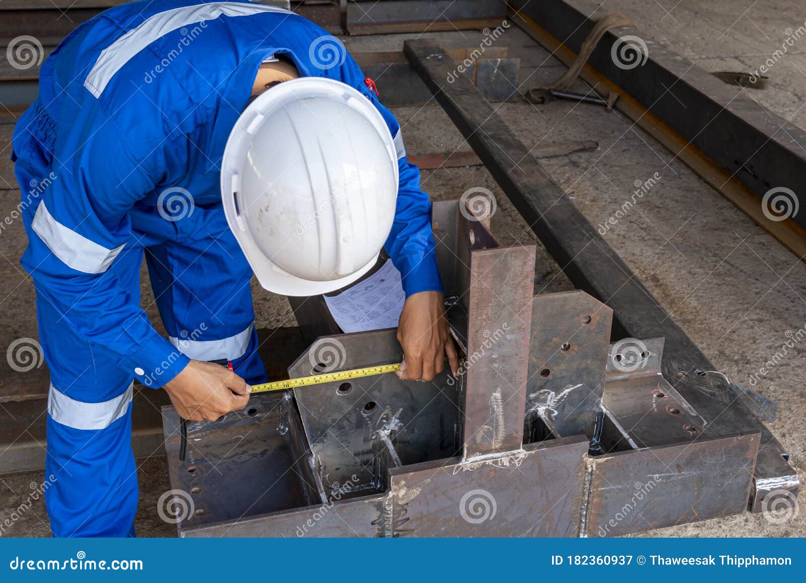 Technicians are Using Measuring Tape To Checking the Accuracy of the ...