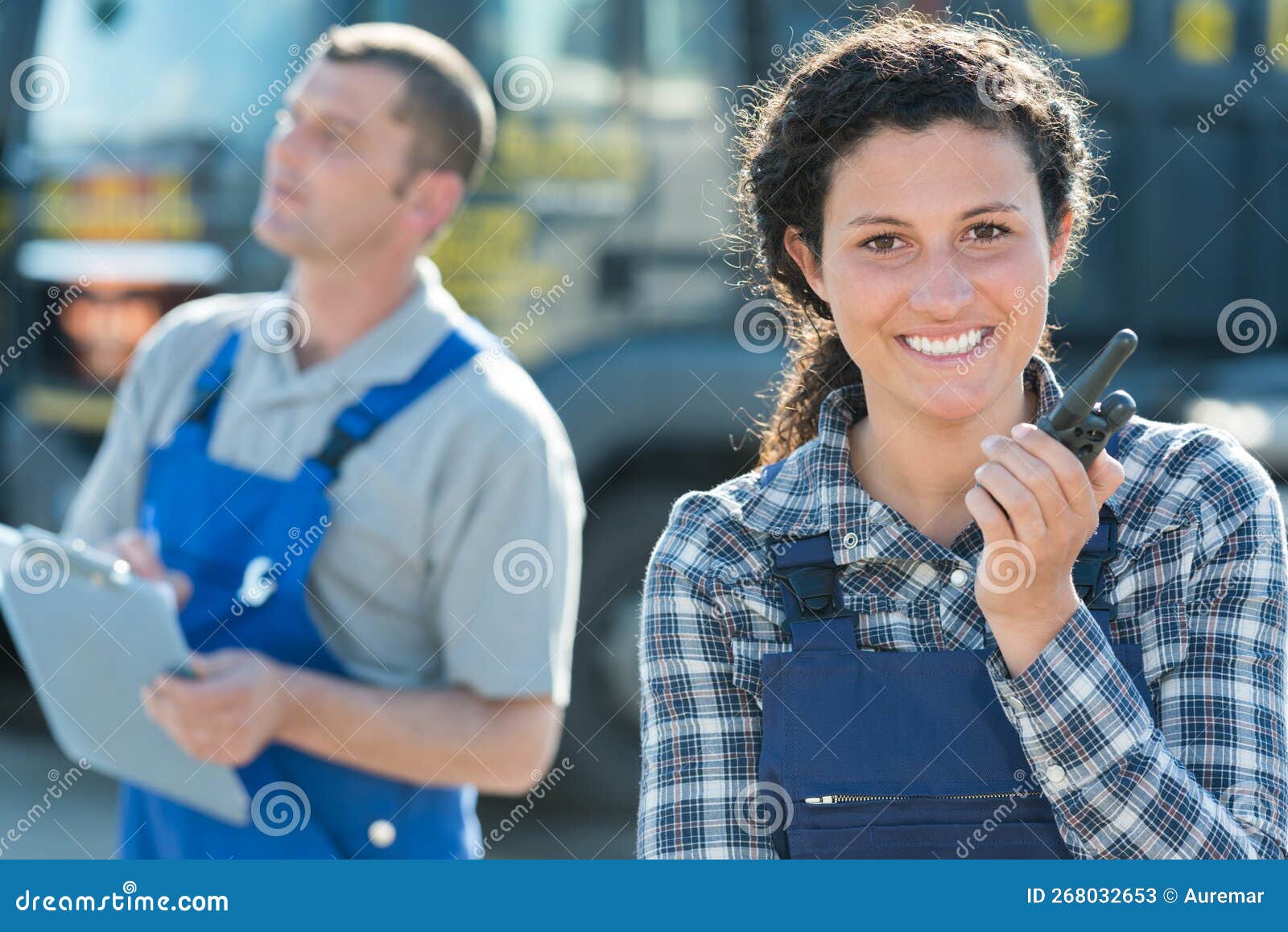 Technicians Working on Checking and Service Car Outdoors Stock Image ...