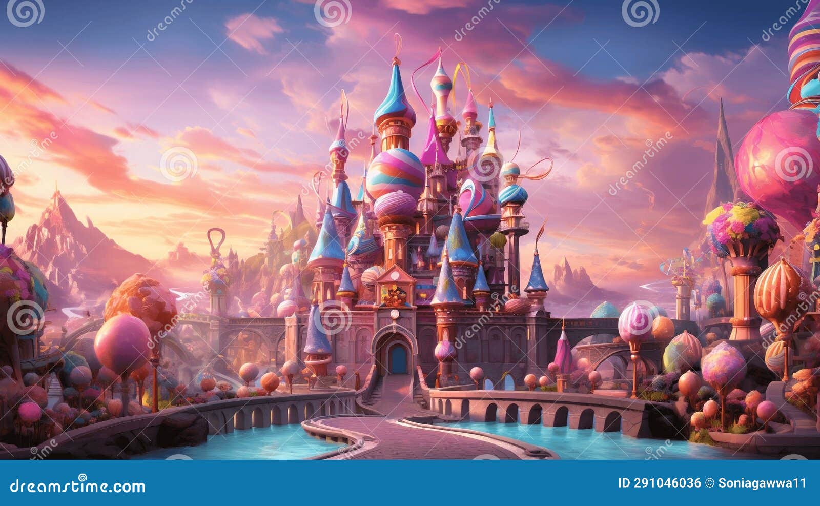 Technicolor Dreamscape Featuring Floating Islands Made of Confectionery ...