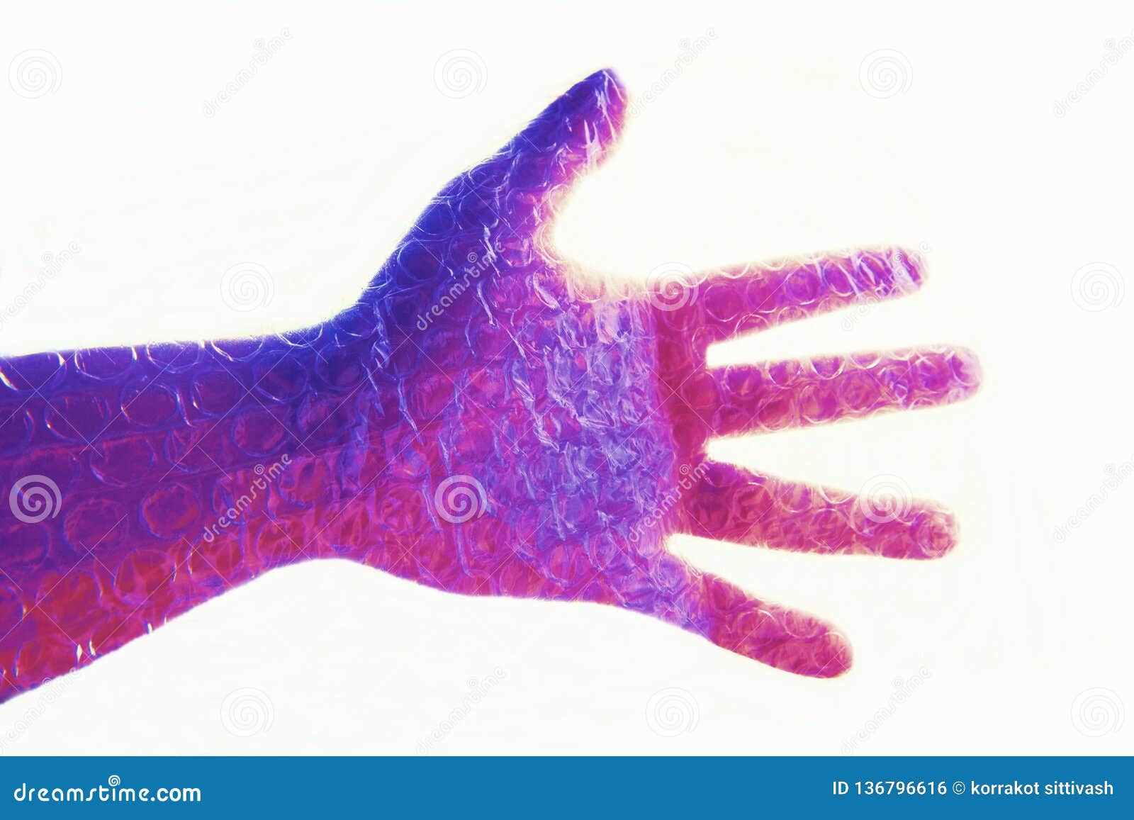 Technicolor Hand in Bubble Wrap Stock Photo - Image of bubble, banner ...