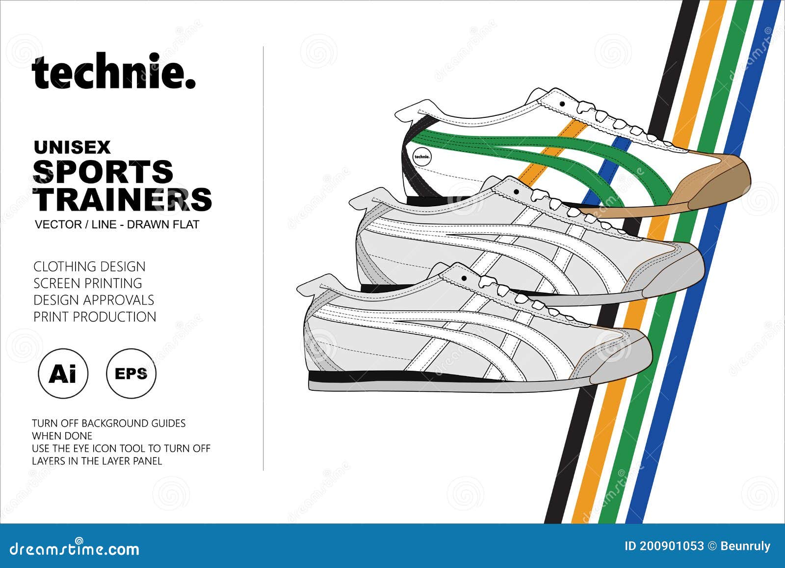 Technie Sports Trainers Vector Flat Template | CartoonDealer.com #200901053