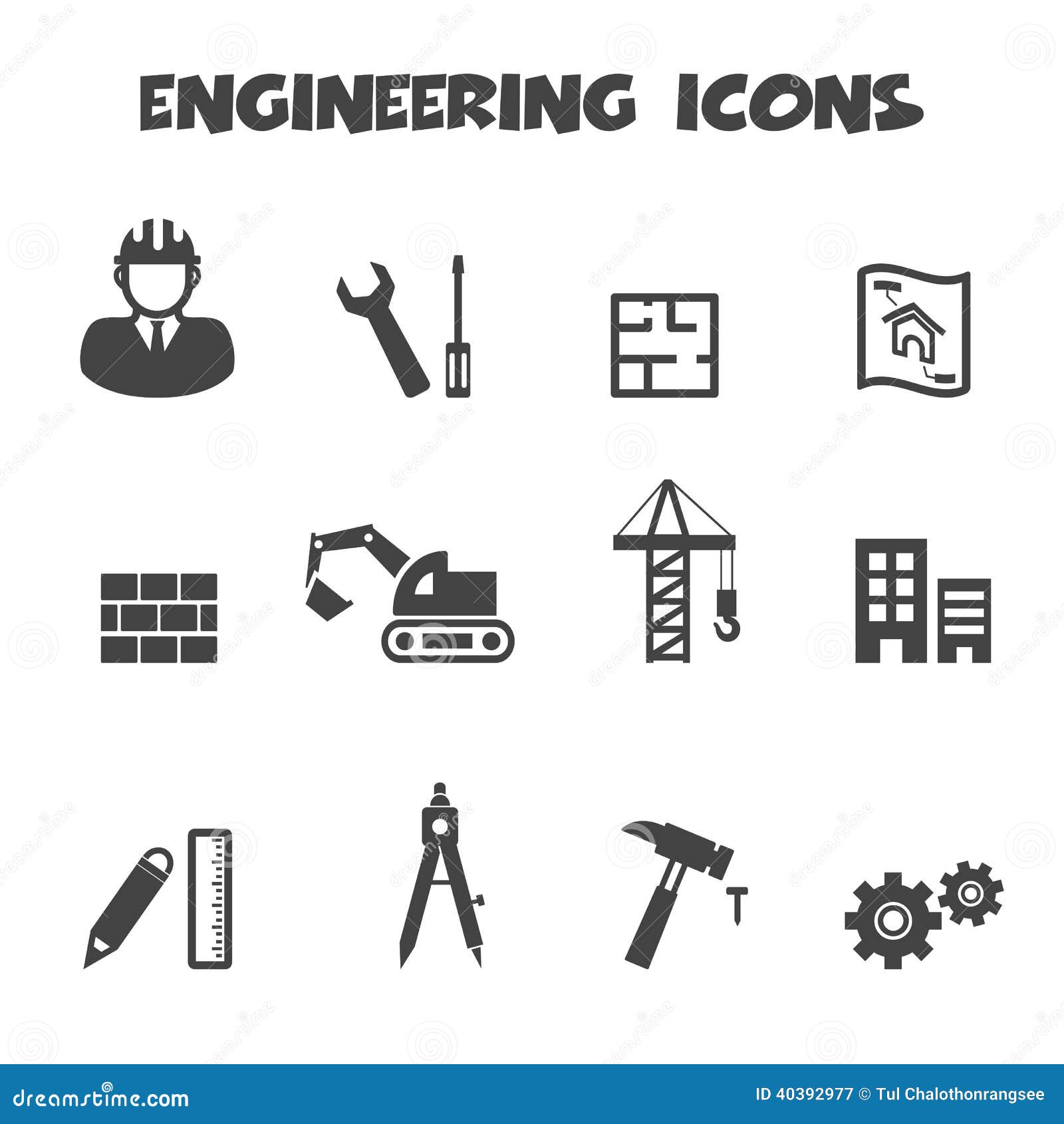 Techniekpictogrammen vector illustratie. Illustration of productie ...