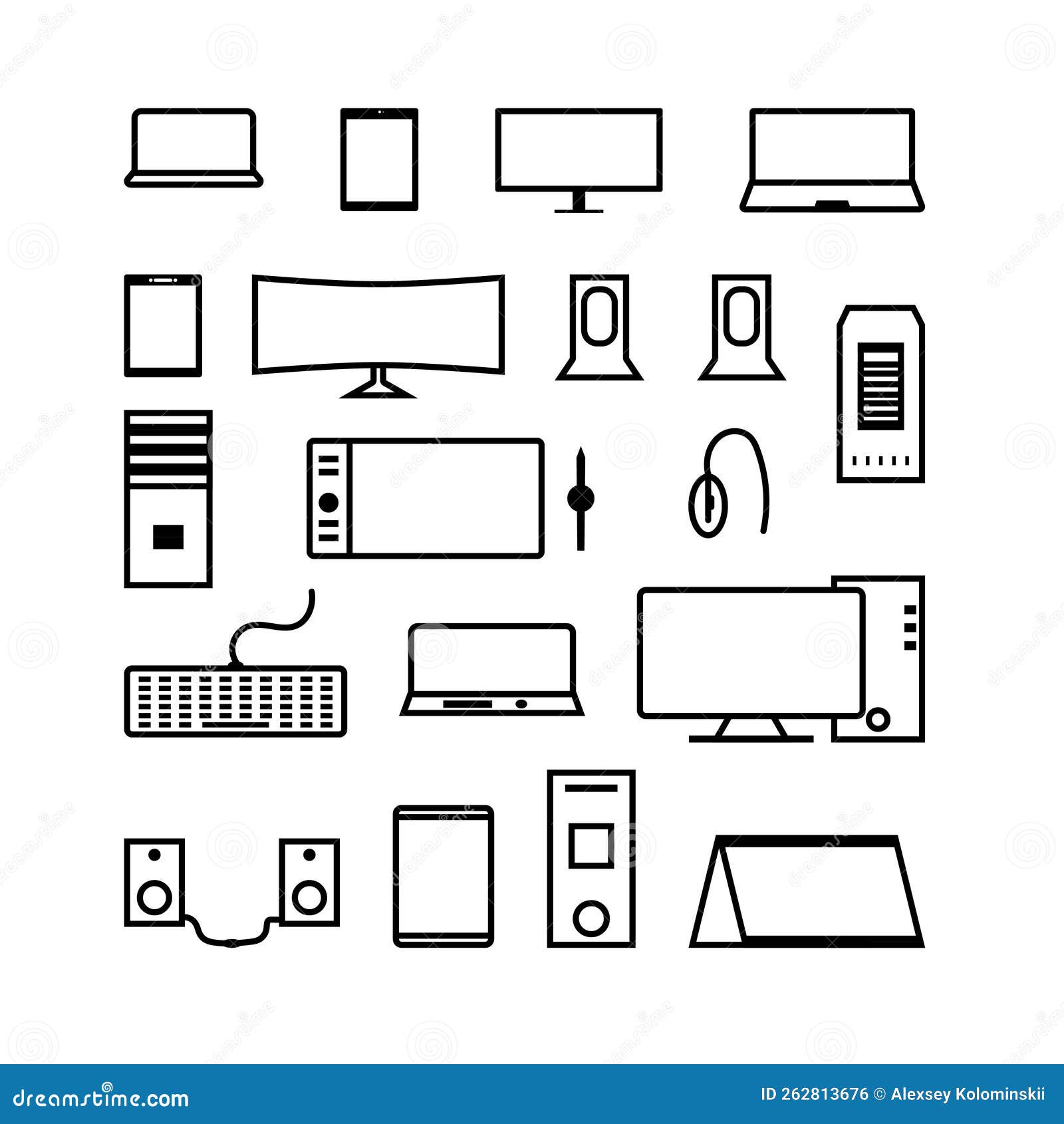 Technique icons stock illustration. Illustration of artwork - 262813676
