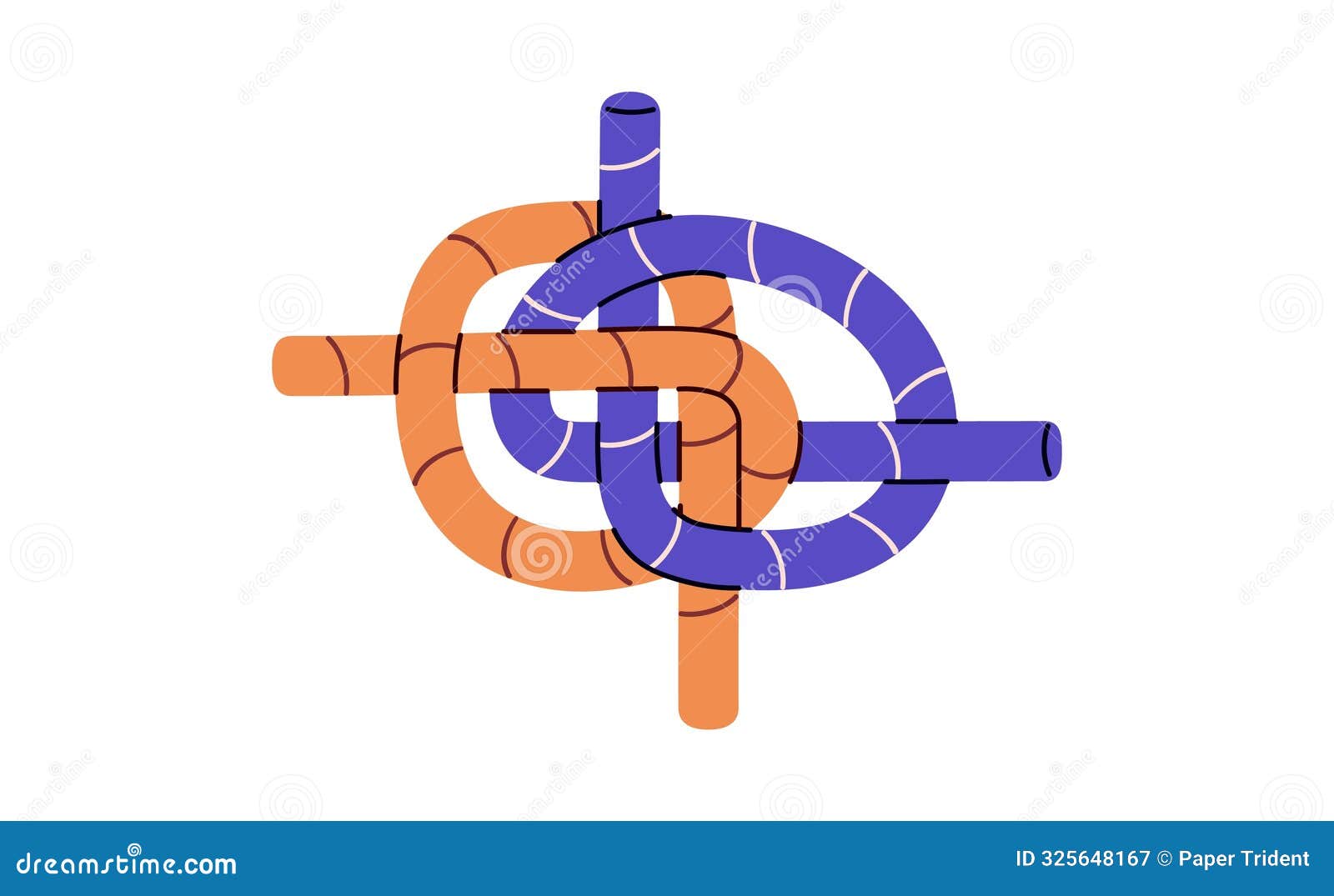 Tutorial Of Tying Bowline Knot. Bundle Of Rope With Noose Closeup ...