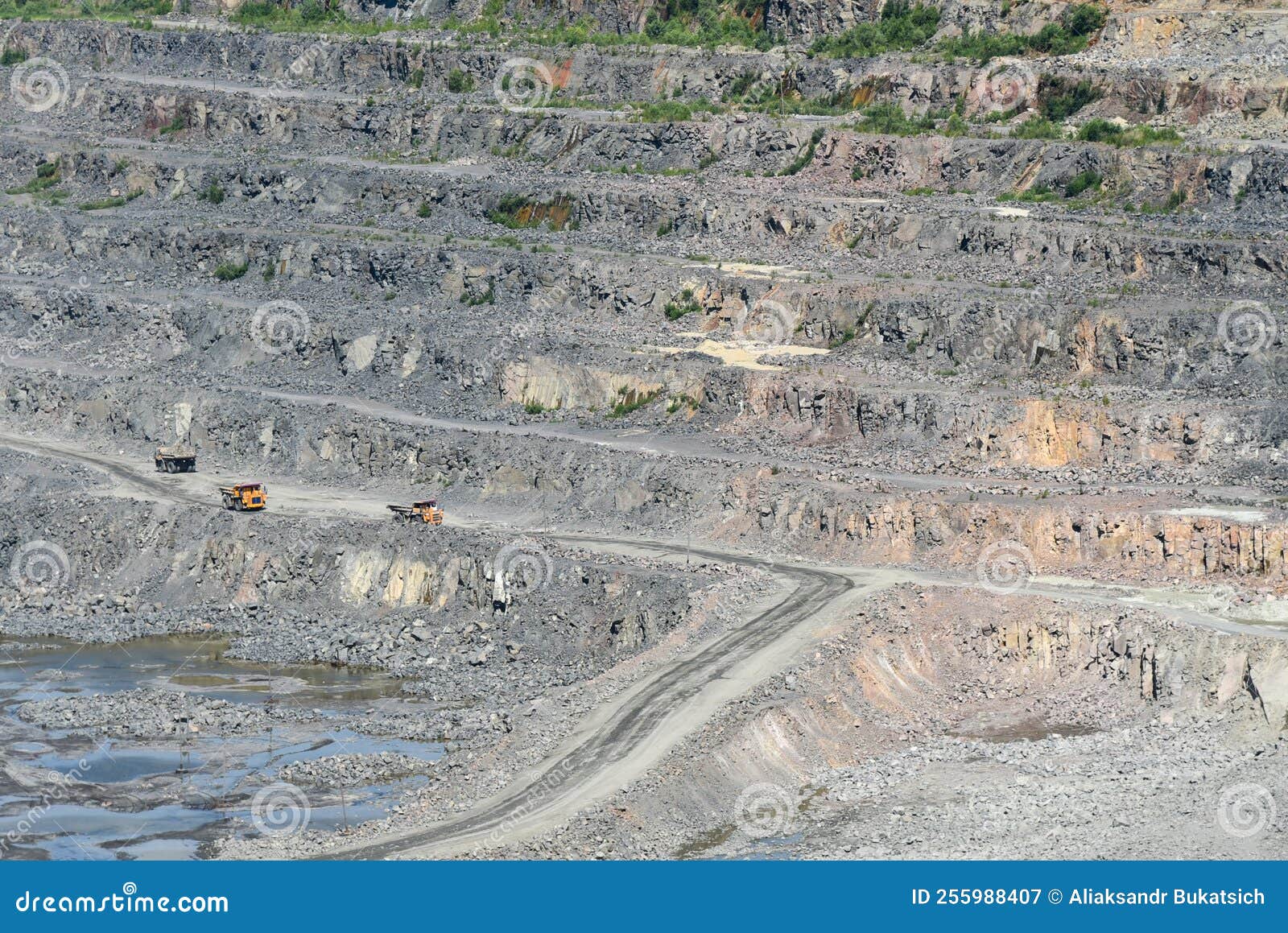 Technique Works in a Large Mining Quarry Stock Image - Image of outdoor ...