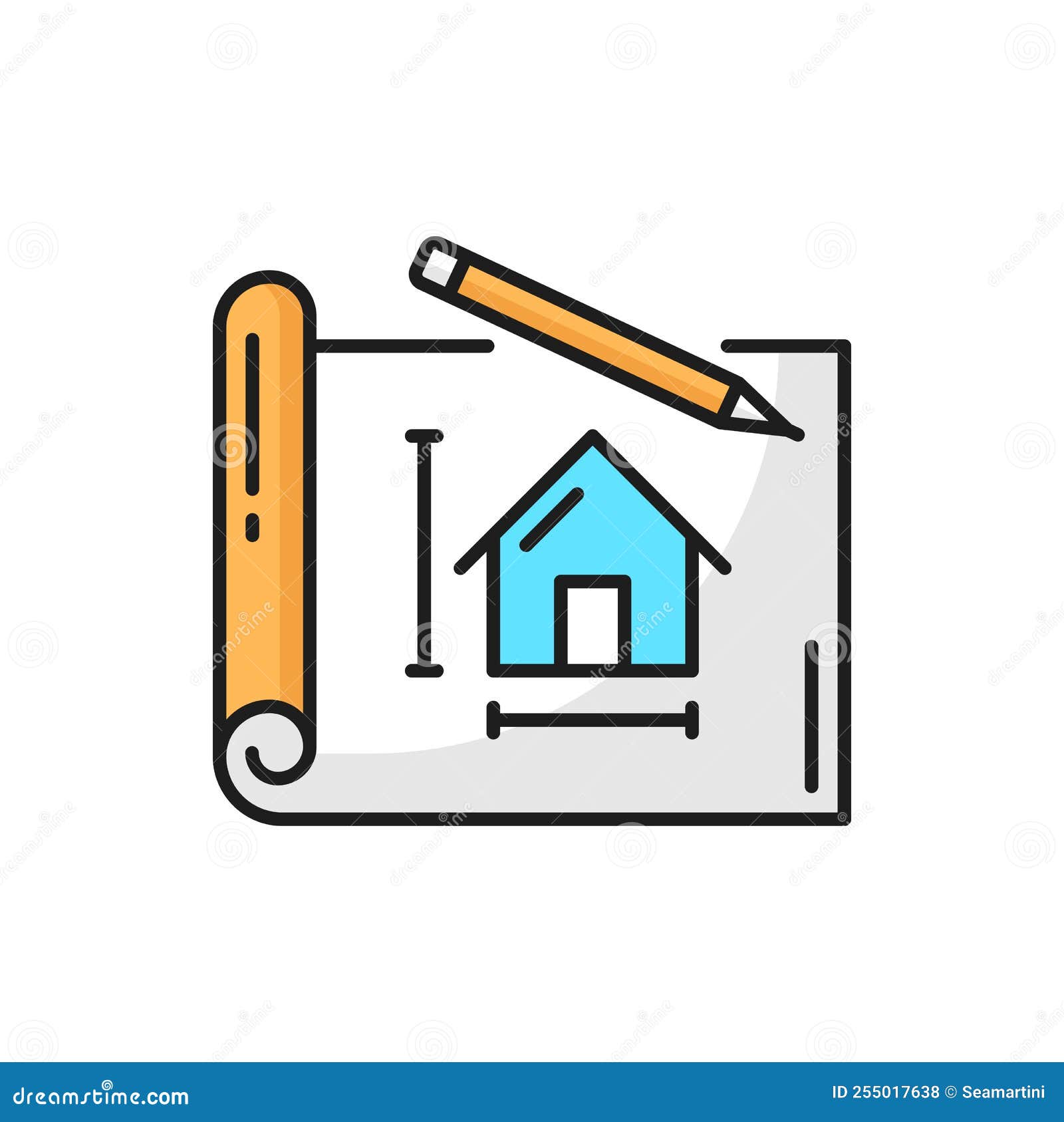 Technisch Project Bouwplan Van De Huisarchitect Vector Illustratie ...