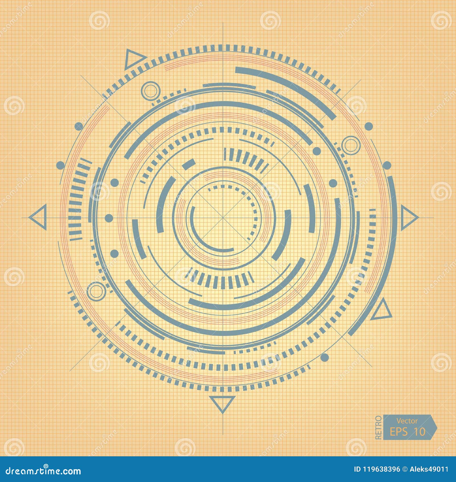 Technische Tekening Mechanische Regeling, Vector Technische Achtergrond ...