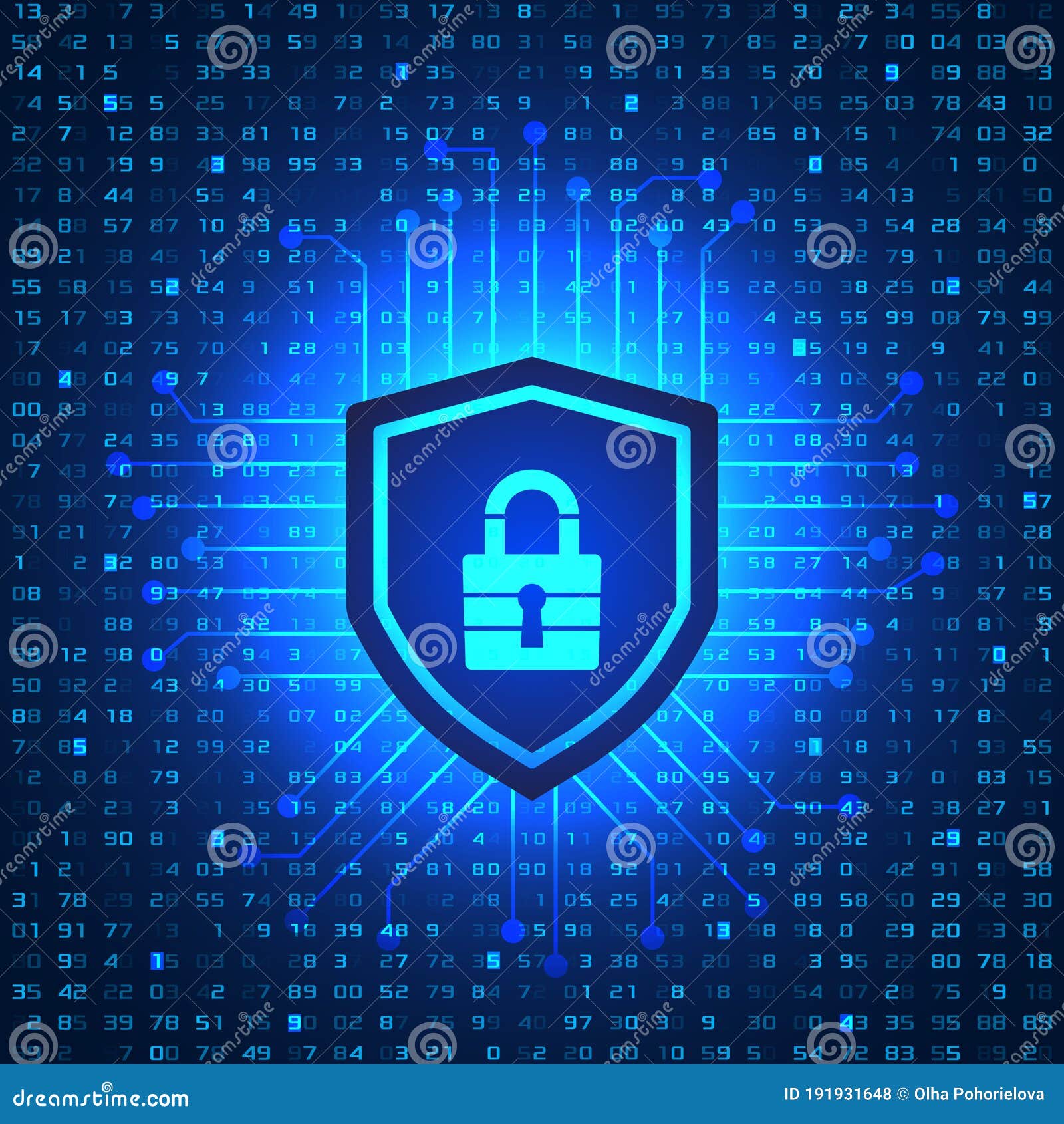 Techno Background with Cybersecurity Lock Cryptocurrency and Passwords ...