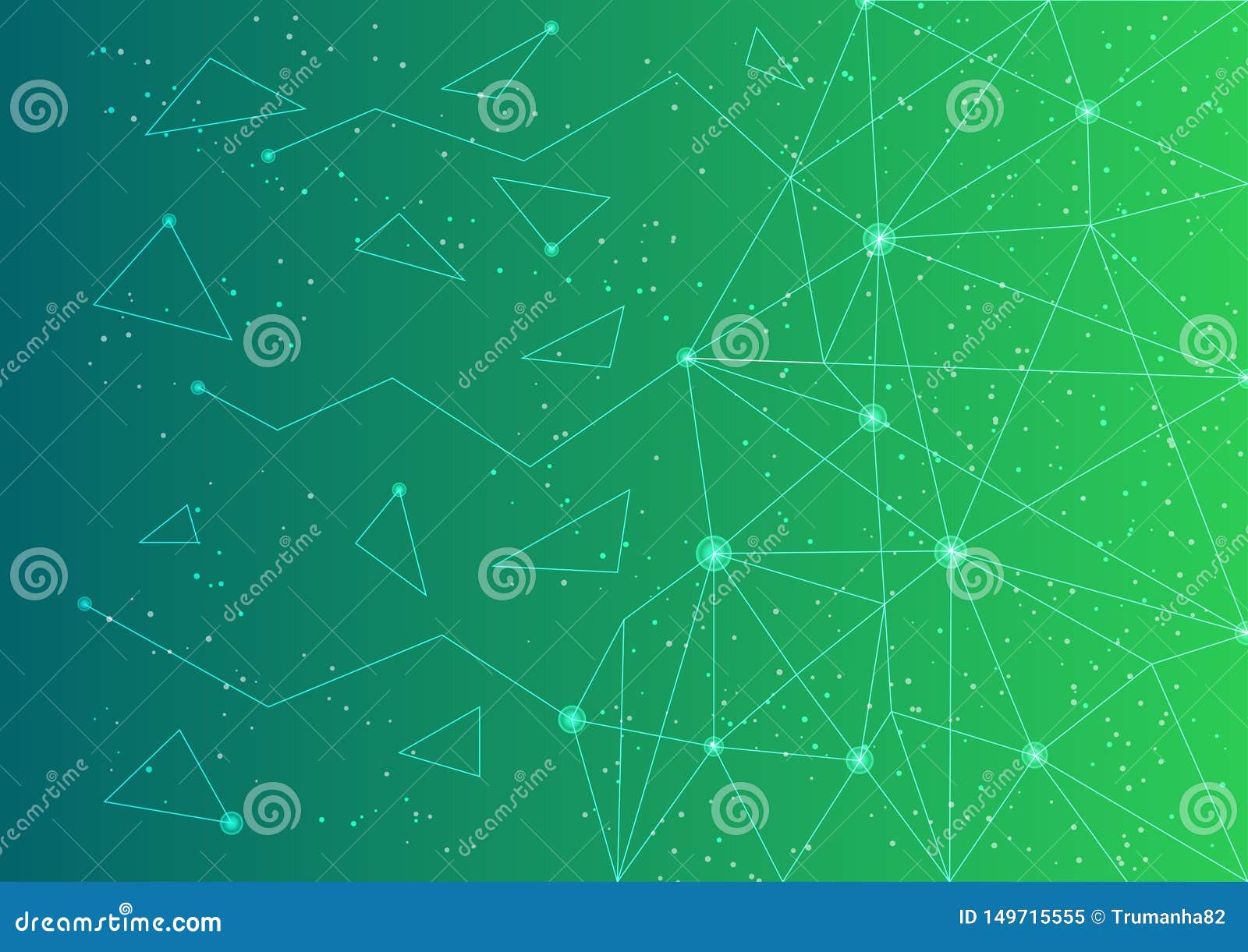Abstract Green Gradient Digital Technology Background with Connecting ...