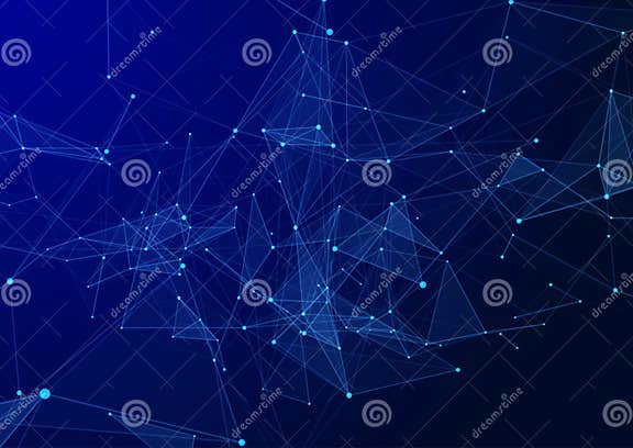 Techno Background with a Low Poly Plexus Design Stock Illustration ...