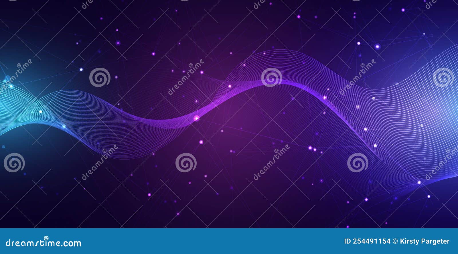 Techno Banner Design With Low Poly Plexus Design Vector Illustration ...