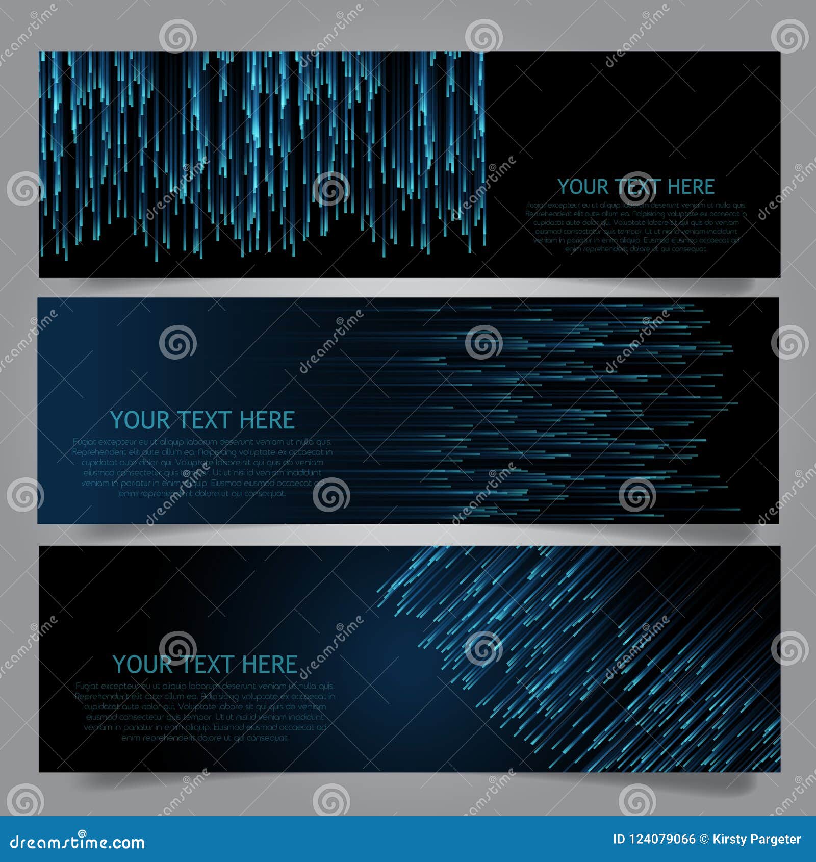 Techno banners collection stock vector. Illustration of shaped - 124079066