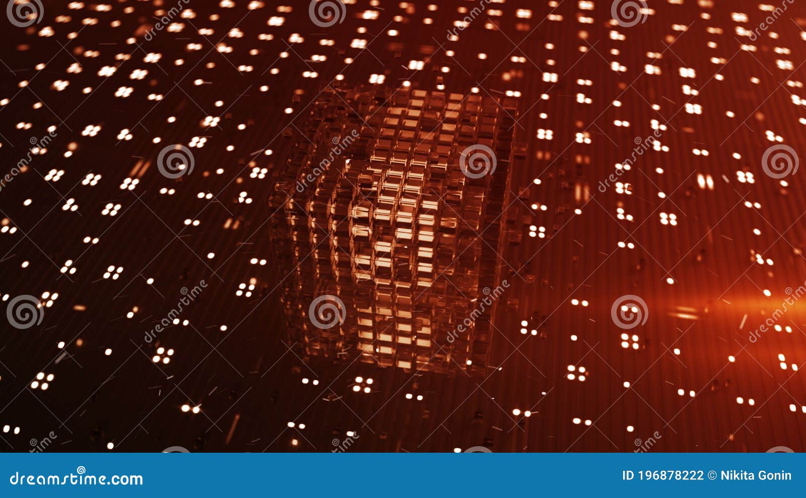 Techno Blocks 3D Rendering Illustration Stock Illustration ...