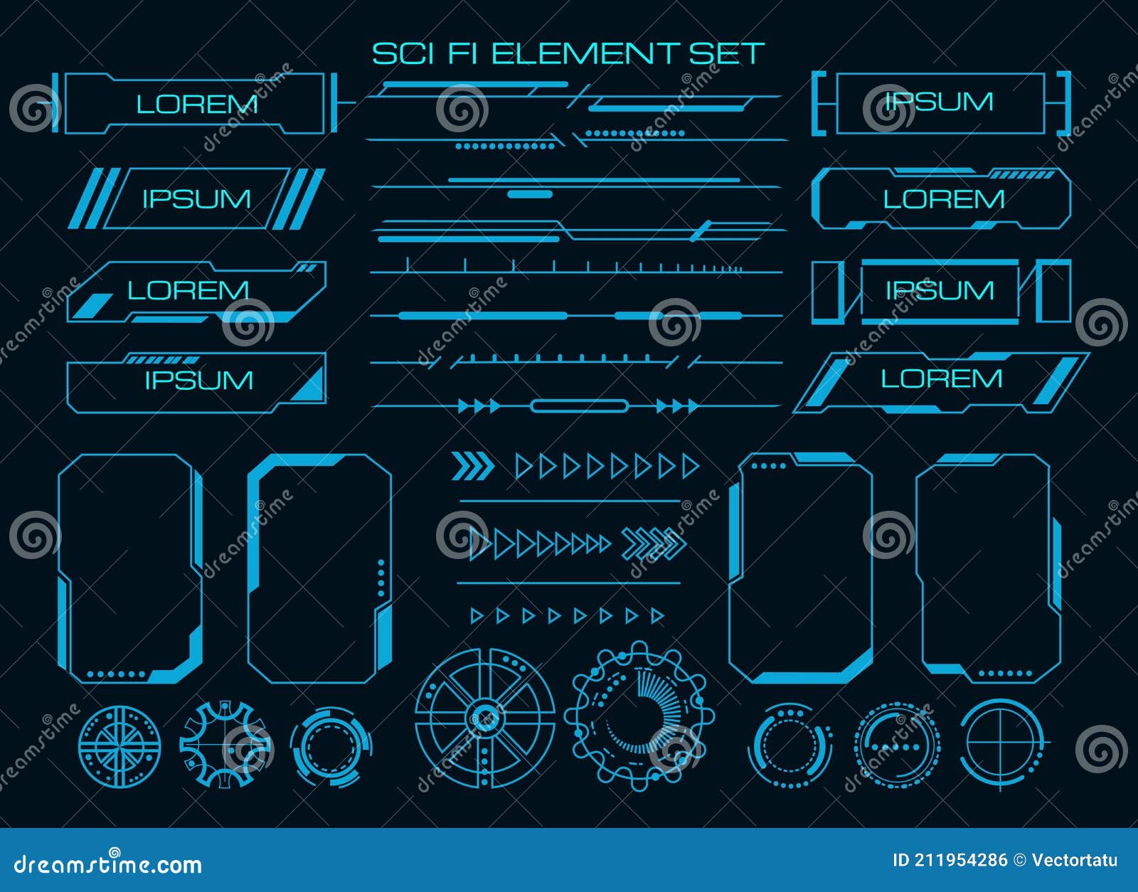 Techno cyber ux elements stock vector. Illustration of info - 211954286