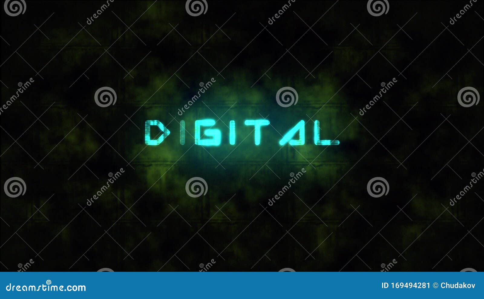 Techno DIGITAL Text Animation Stock Illustration - Illustration of ...