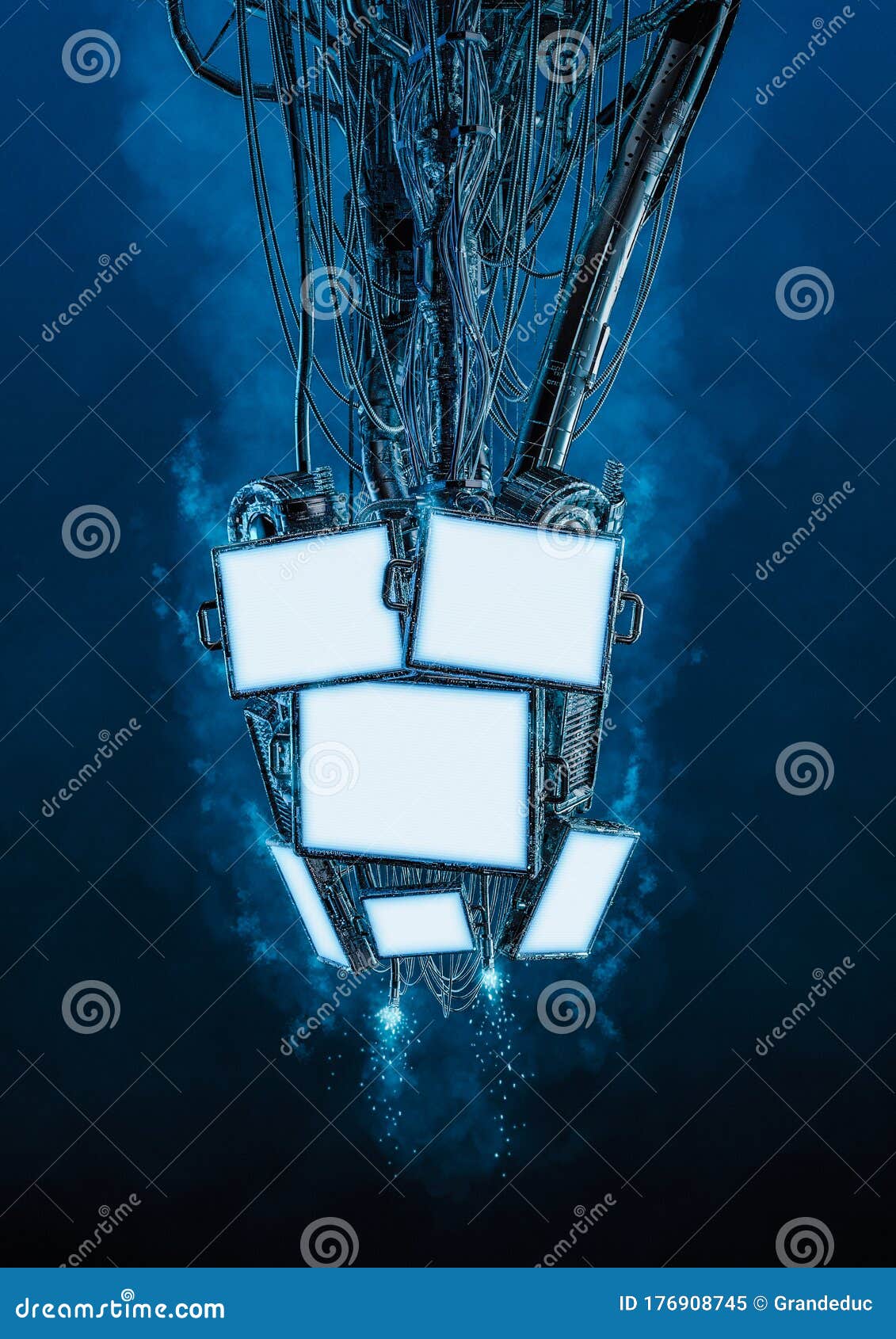 Techno display array stock illustration. Illustration of glowing ...
