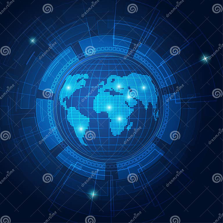 Techno earth stock vector. Illustration of global, detect - 98712926