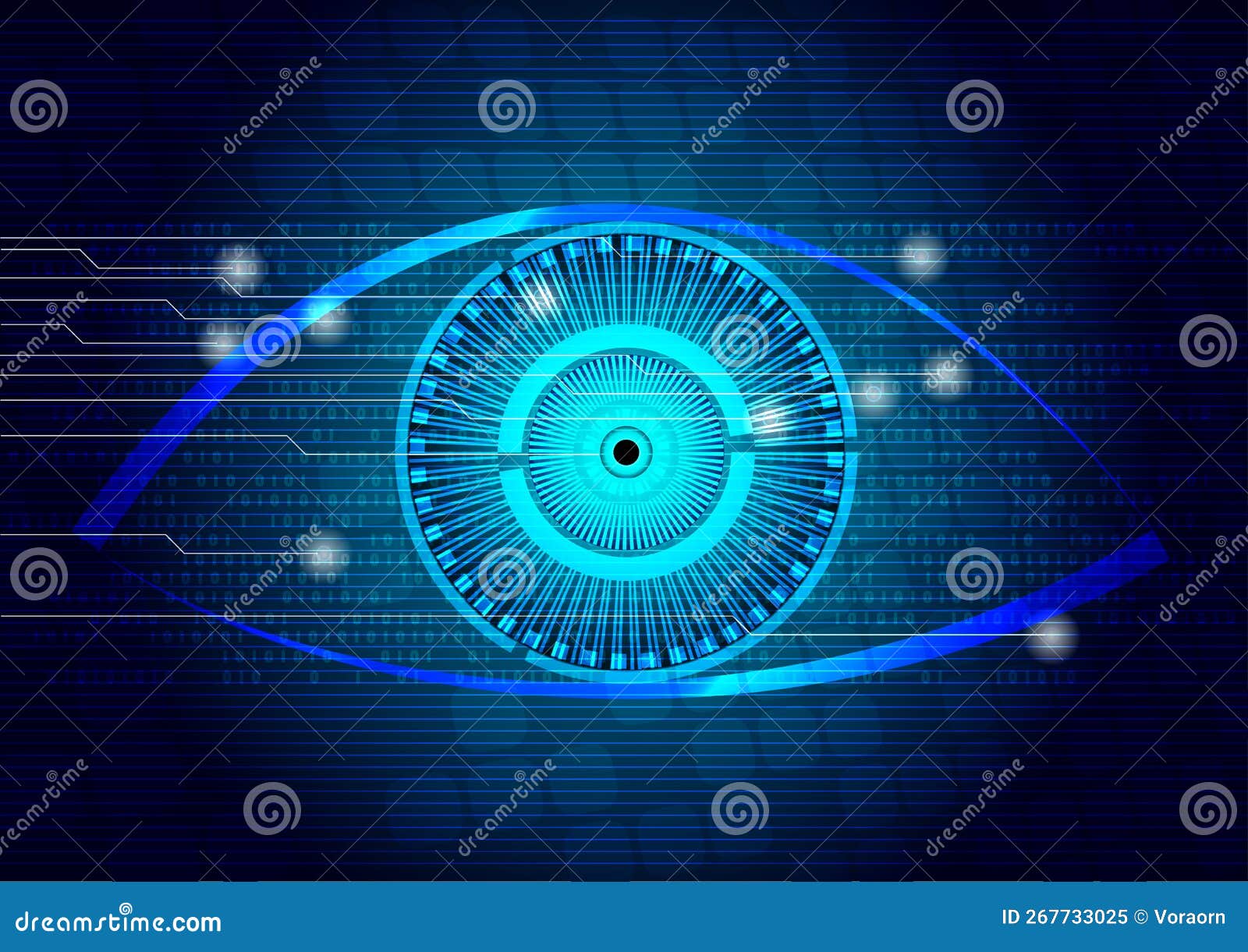 The Techno Eye and Light Ray Stock Vector - Illustration of global ...