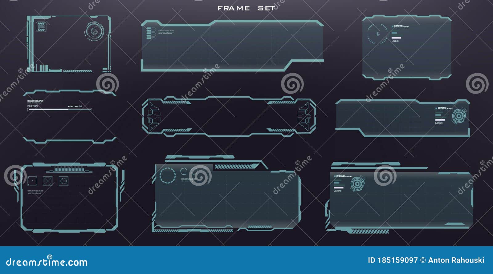 Techno Frame Interface Set. User Interface Digital Holographic Frames ...