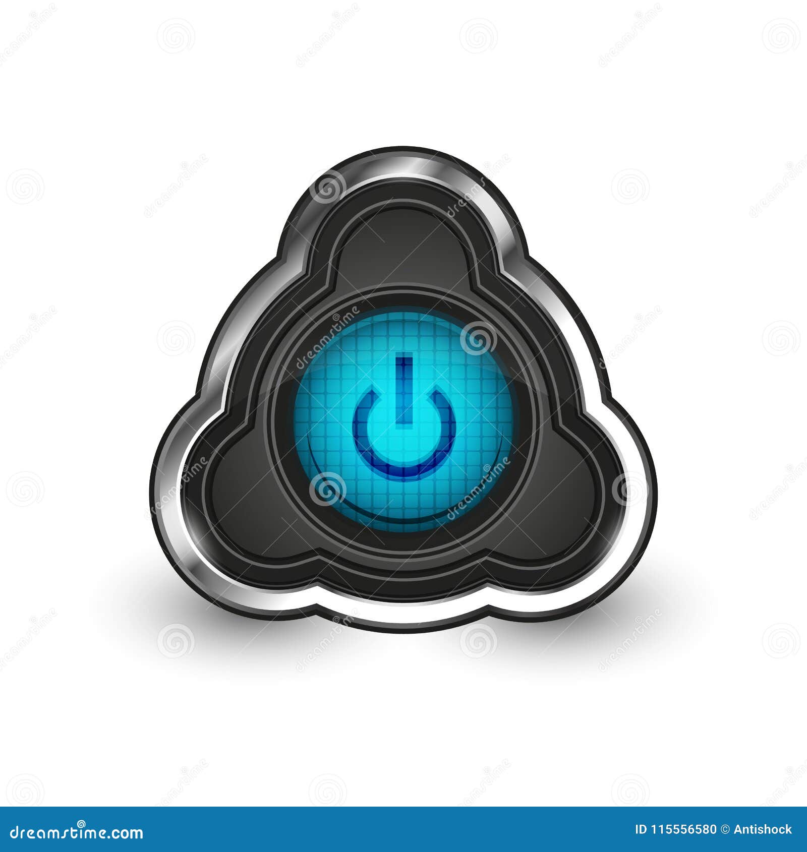 Techno Futuristic Start Power Button Stock Vector - Illustration of ...