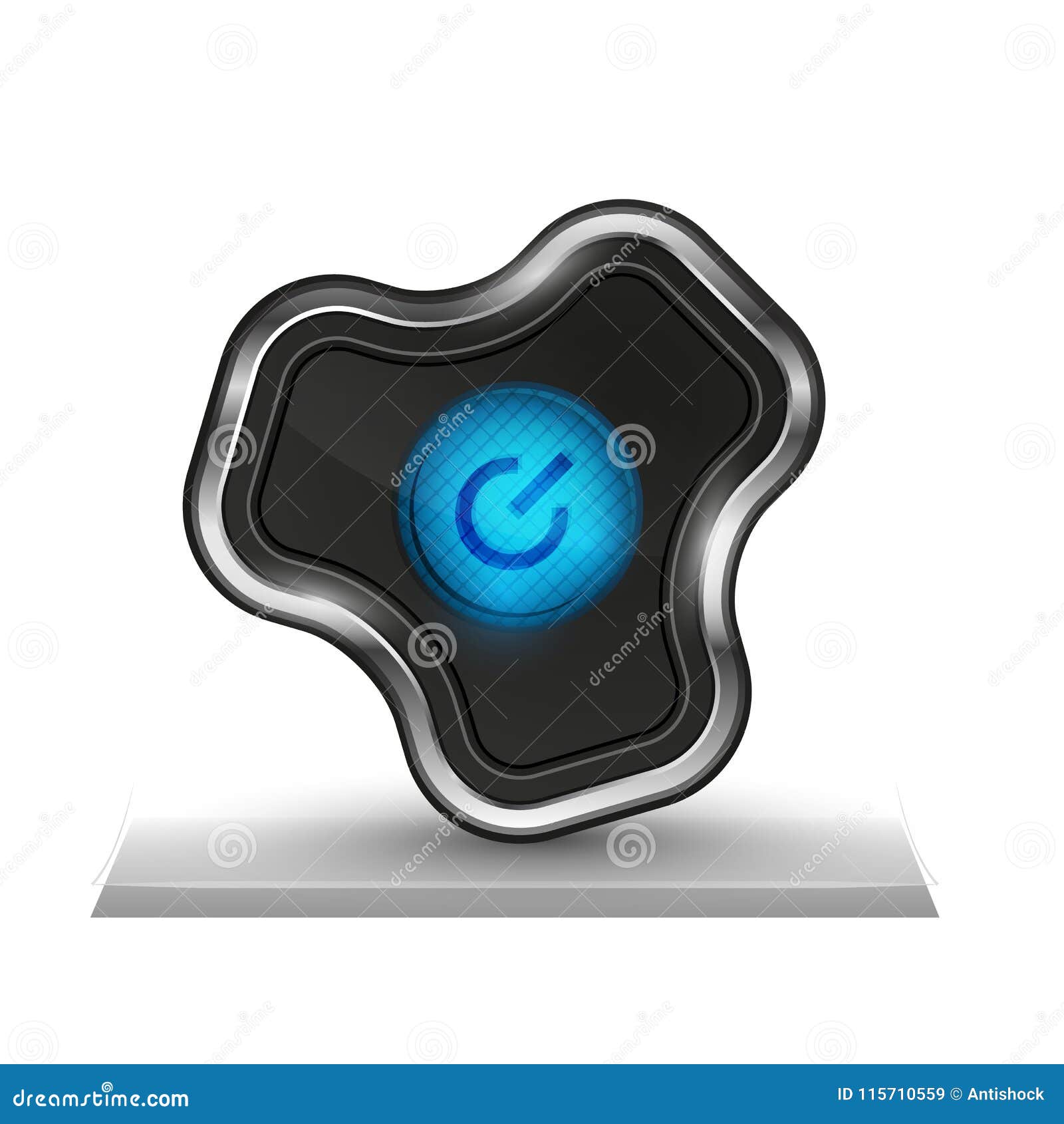 Techno Futuristic Start Power Button Stock Vector - Illustration of ...