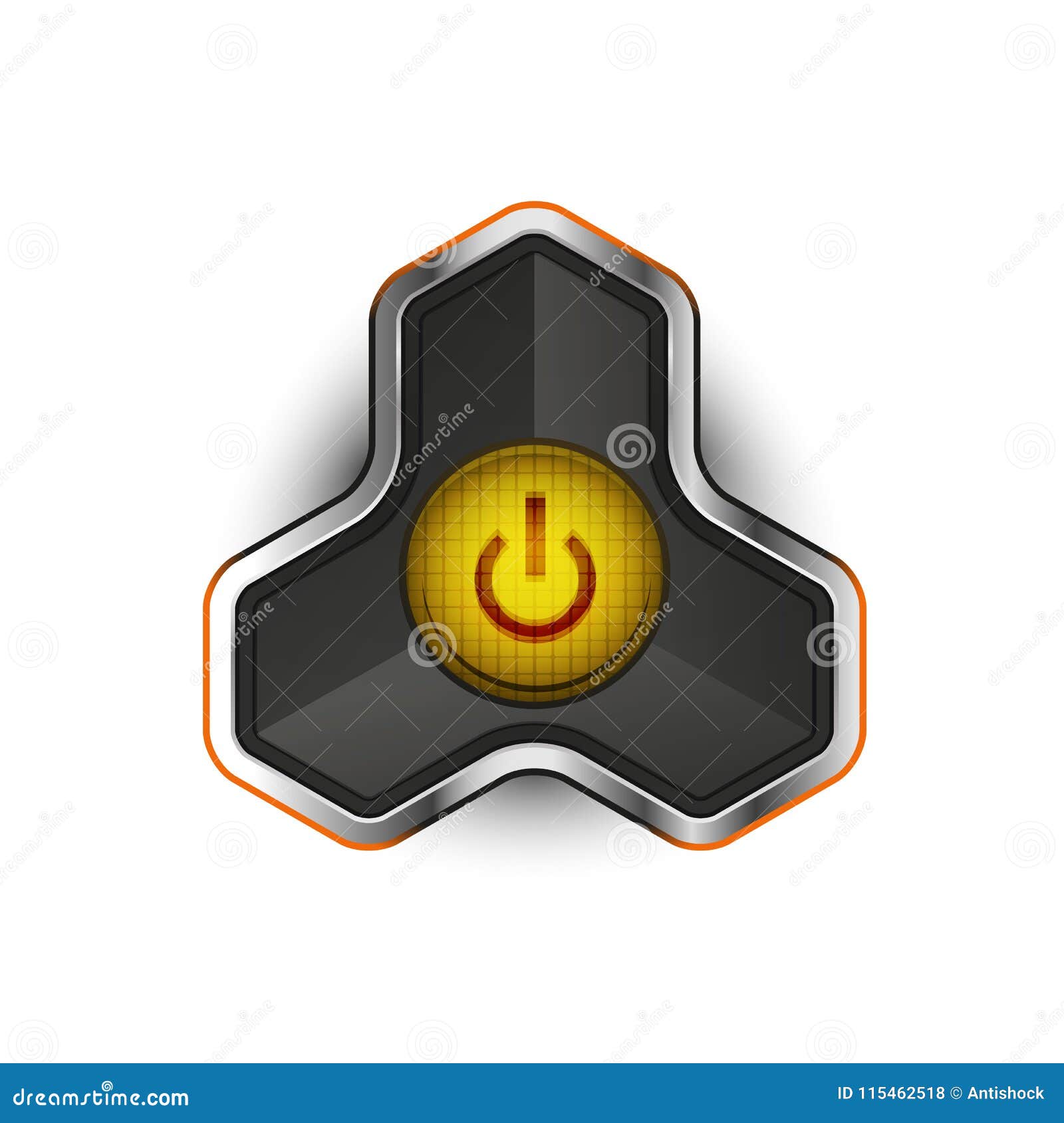 Techno Futuristic Start Power Button Stock Vector - Illustration of ...