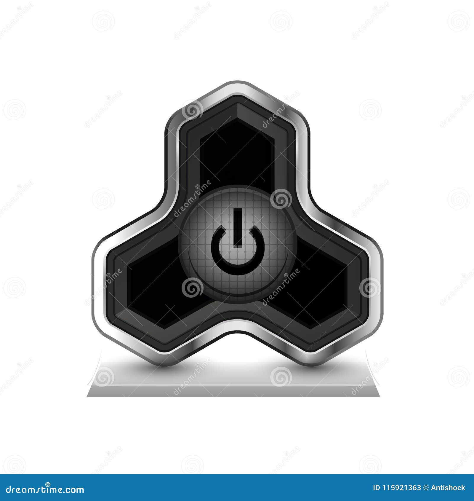 Techno Futuristic Start Power Button Stock Vector - Illustration of ...