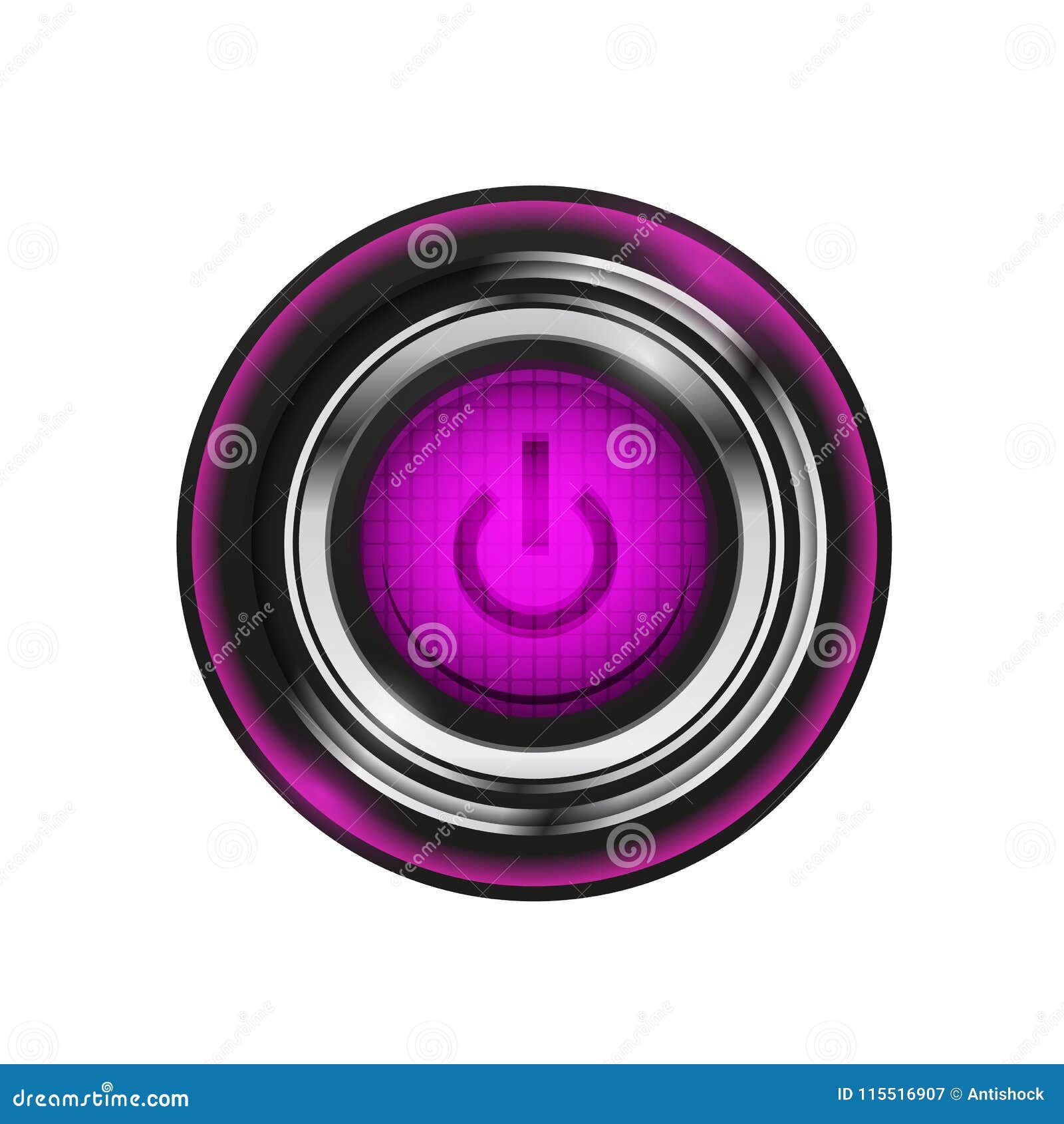 Techno Futuristic Start Power Button Stock Vector - Illustration of ...