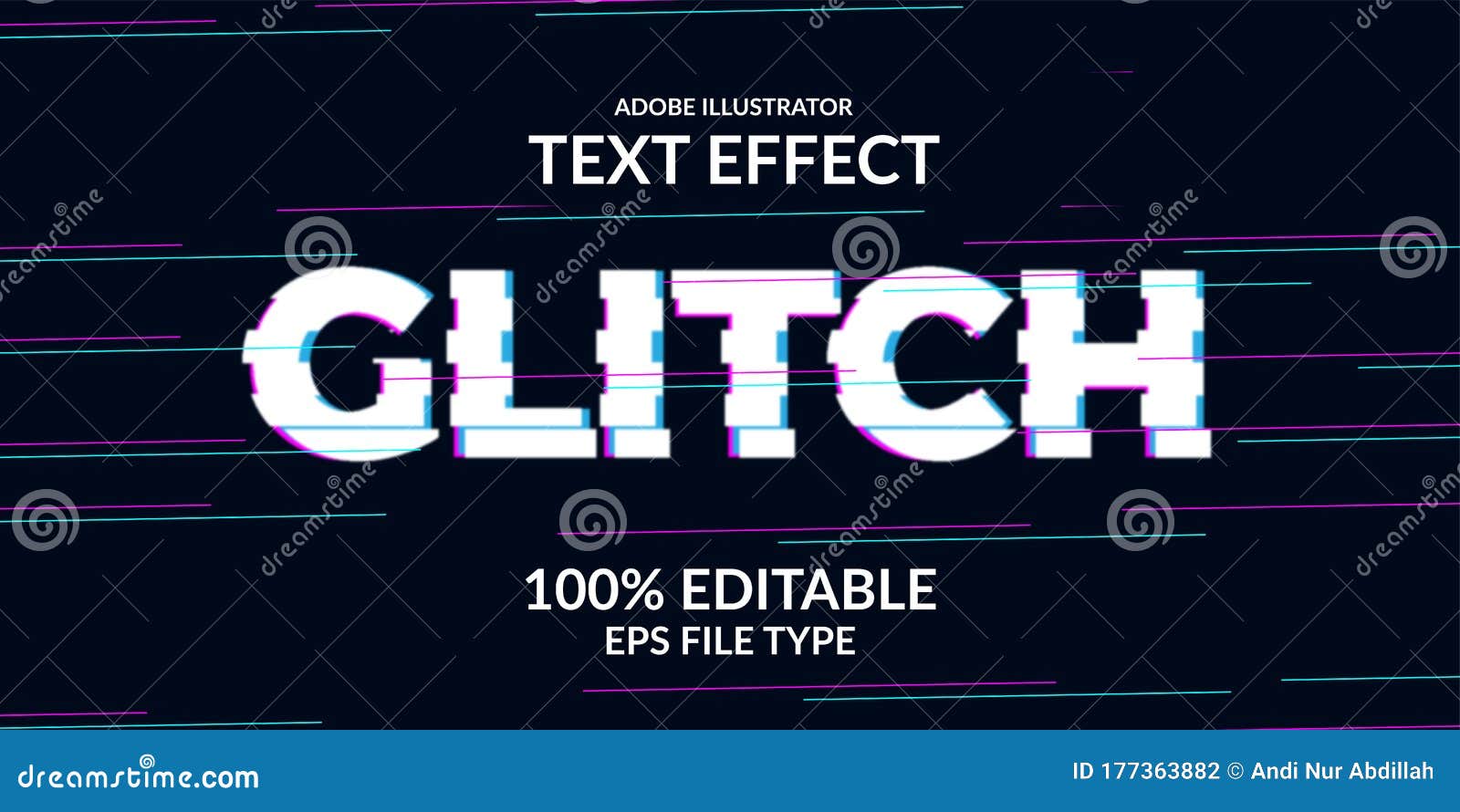 Techno Glitch Text Effect. Adobe Illustrator Editable Font Stock ... Techno Glitch Text Effect. Adobe Illustrator Editable Font Stock ...