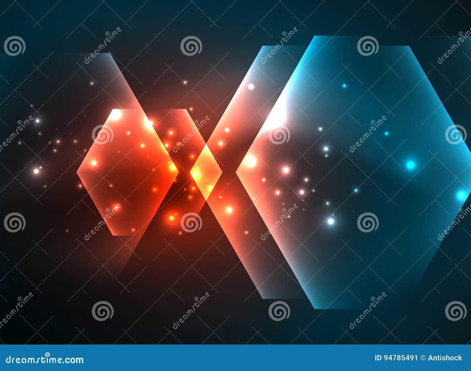 Techno Glowing Glass Hexagons Vector Background Stock Vector ...