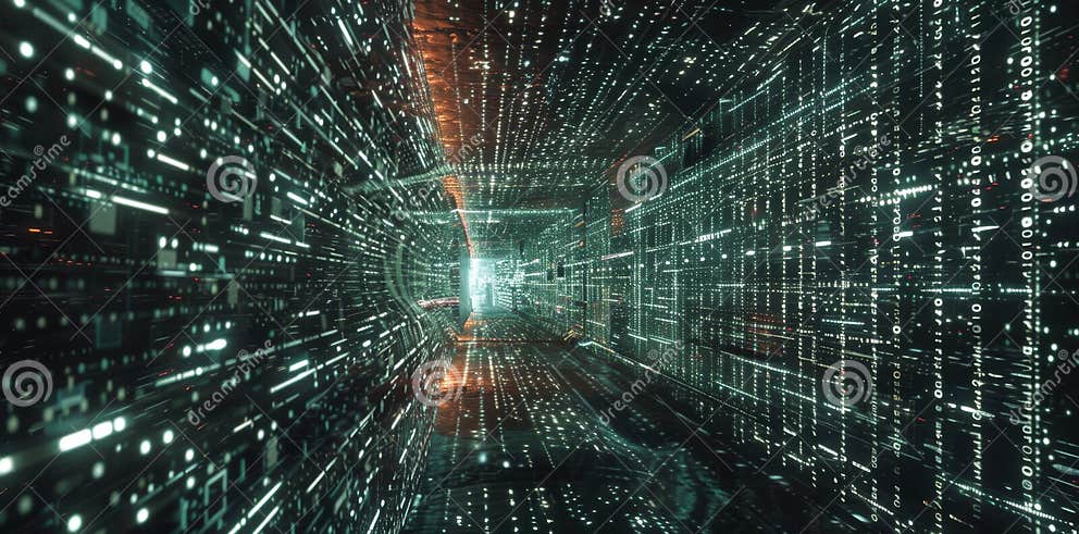 Techno Grid. Futuristic Digital Matrix Pattern Stock Illustration ...