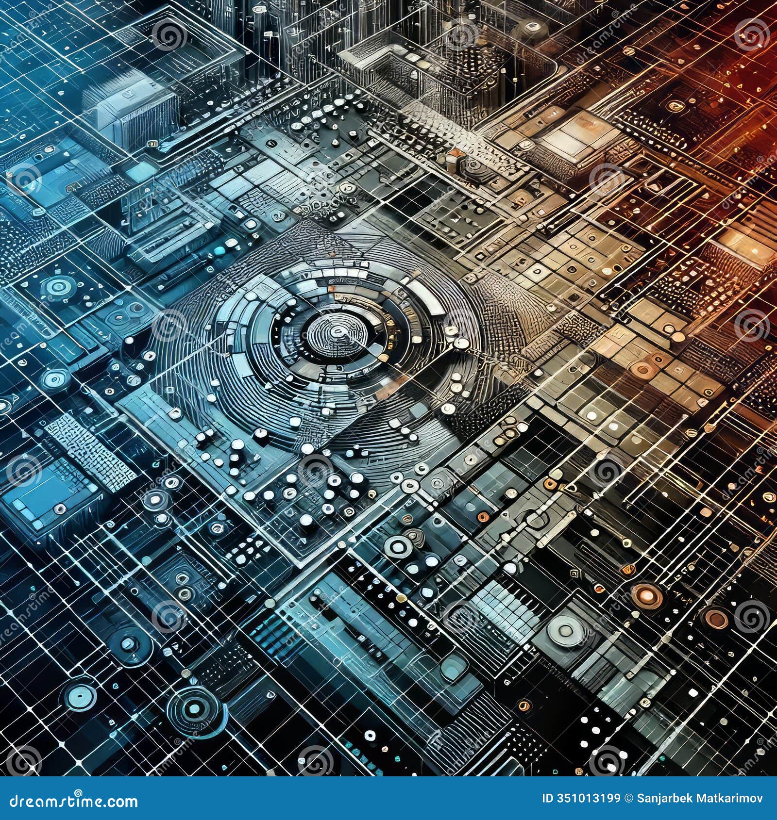 Techno Grid a Stylized Grid Pattern with a Tech Inspired Twist I Stock ...