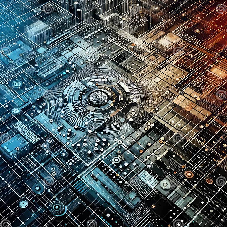 Techno Grid a Stylized Grid Pattern with a Tech Inspired Twist I Stock ...