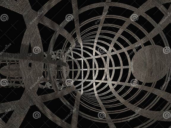 Techno Grunge Tunnel Cage stock illustration. Illustration of silver ...