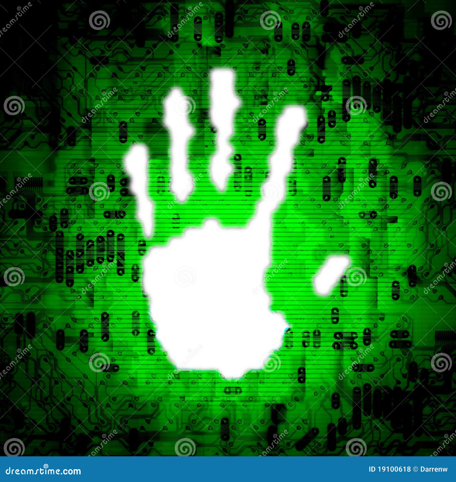 Techno Hand stock illustration. Illustration of access - 19100618