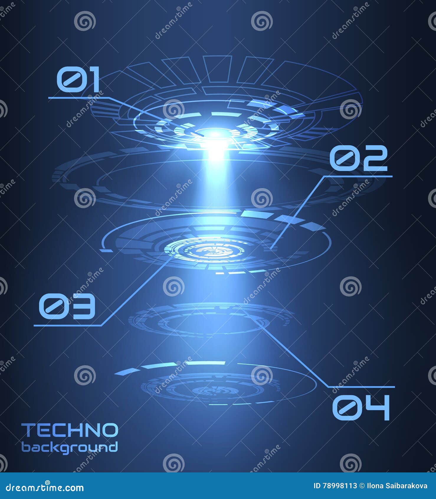 Techno Hologram HUD UI Vector Background. Vector Eps10. Stock Vector ...
