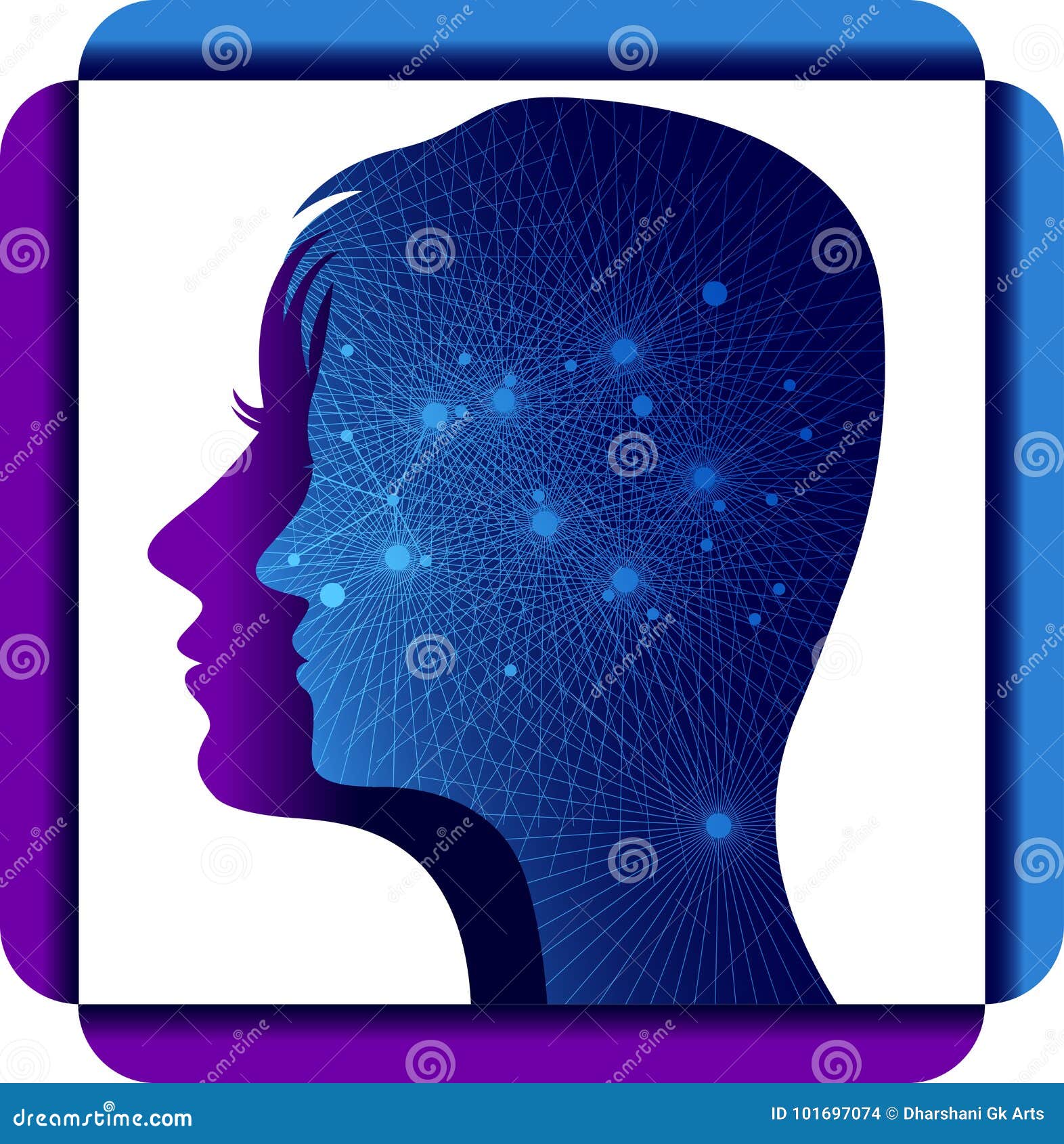 Techno Human Head Vector Logo Concept Illustration. Creative Idea Sign ...